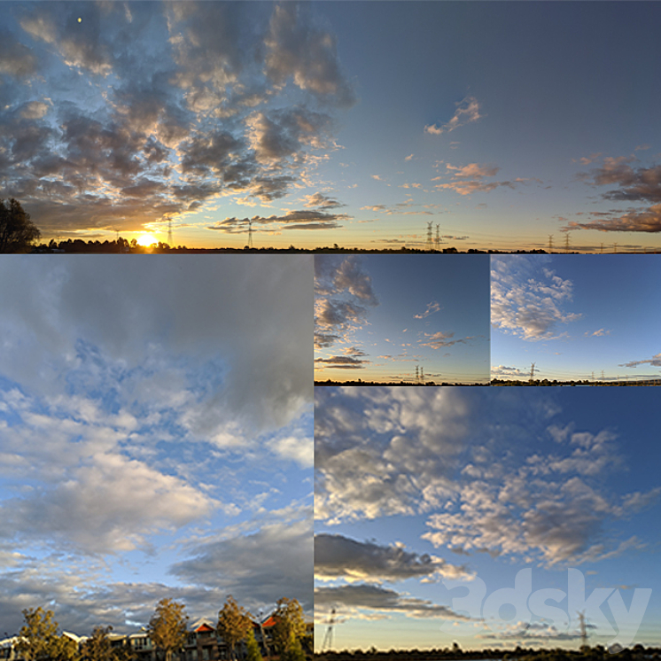 Sunset sky version 1 - Panorama - 3D model