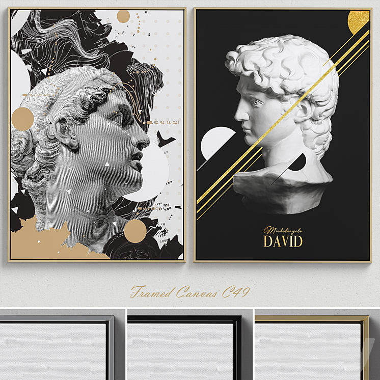 David Michelangelo Wall Art C-49 - Frame - 3D model