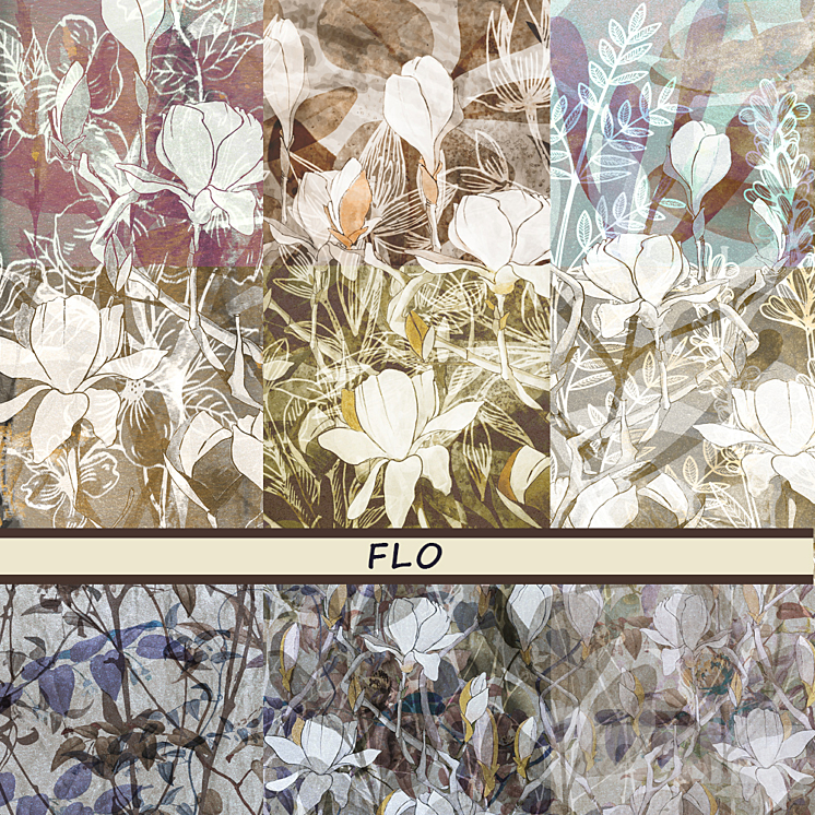Flo design wallpaper - Wall covering - 3D model