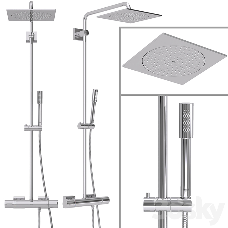 Shower System Grohe Rainshower F-Series System 254 - Faucet - 3D model