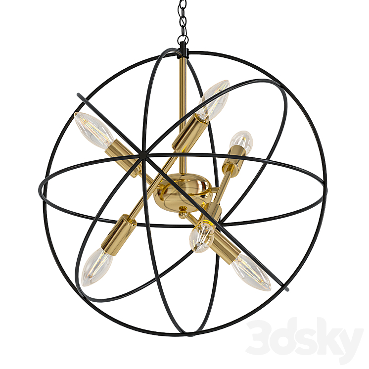 Metal Circles - Pendant light - 3D model