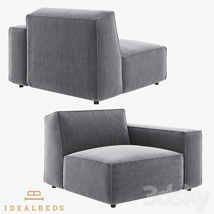 Om Como Modular Arm Chair Right - Arm chair - 3D model