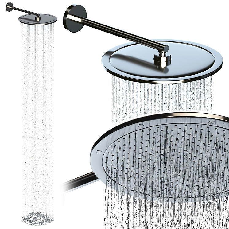 Overhead shower 350 1jet with shower arm - Faucet - 3D model