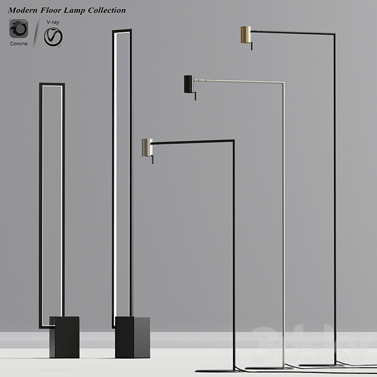 Modern Floor Lamp Collection 02 - Floor lamp - 3D model