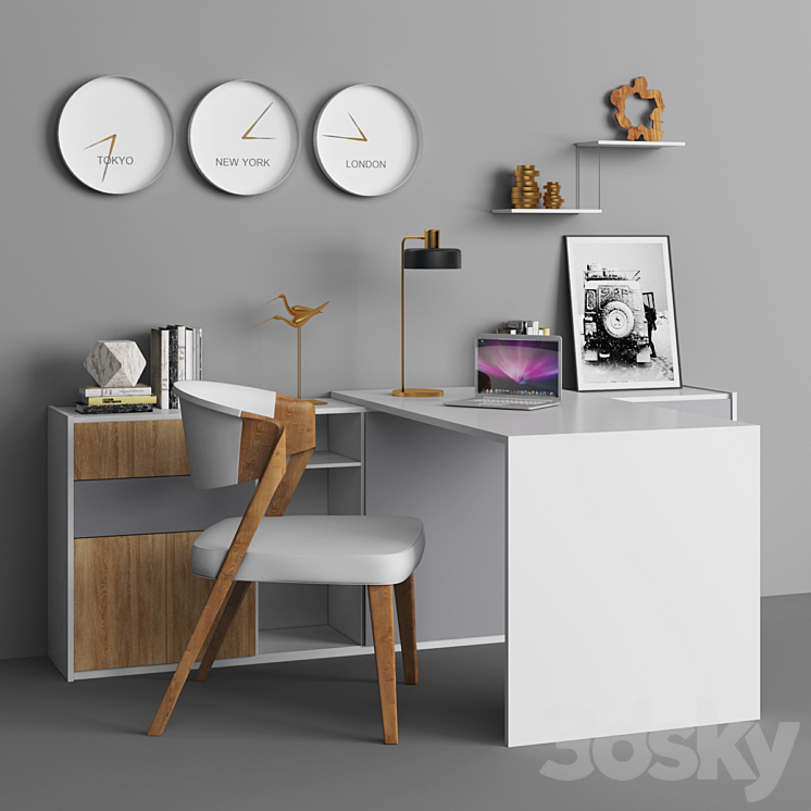 Office_workplace_002 - Office furniture - 3D model