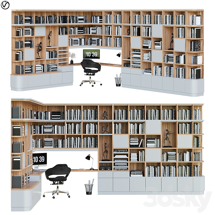 corner work place05 - Office furniture - 3D model