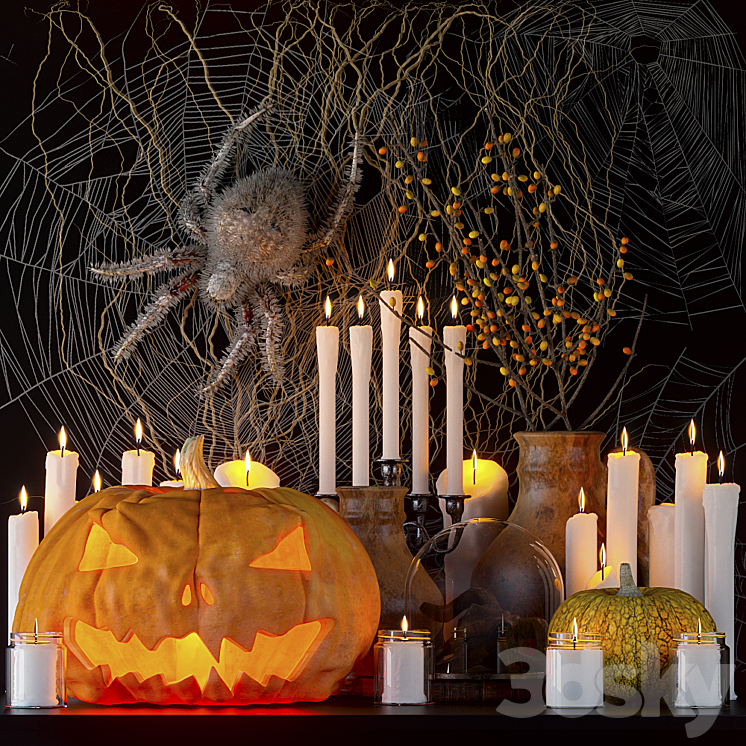 Halloween set 2 - Decorative set - 3D model