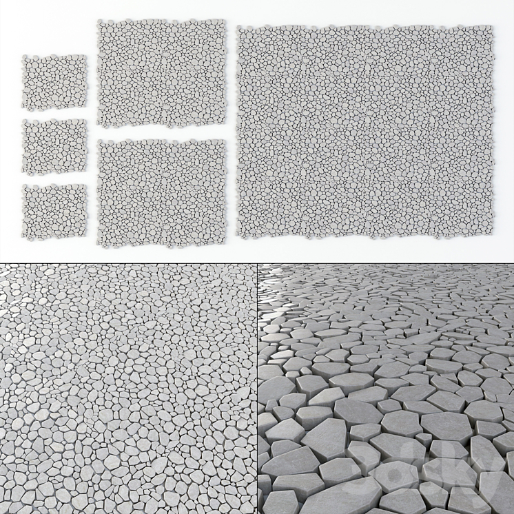 Paving tile concrete Ngon n1 / Polygonal paving slabs - Paving - 3D model