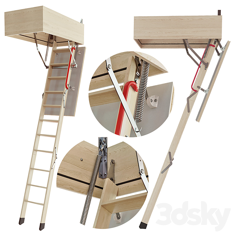 Fakro lwk ladder - Staircase - 3D model