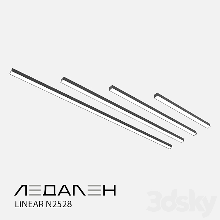 Linear overhead light LINEAR N2528 / LEDALEN - Technical lighting - 3D ...