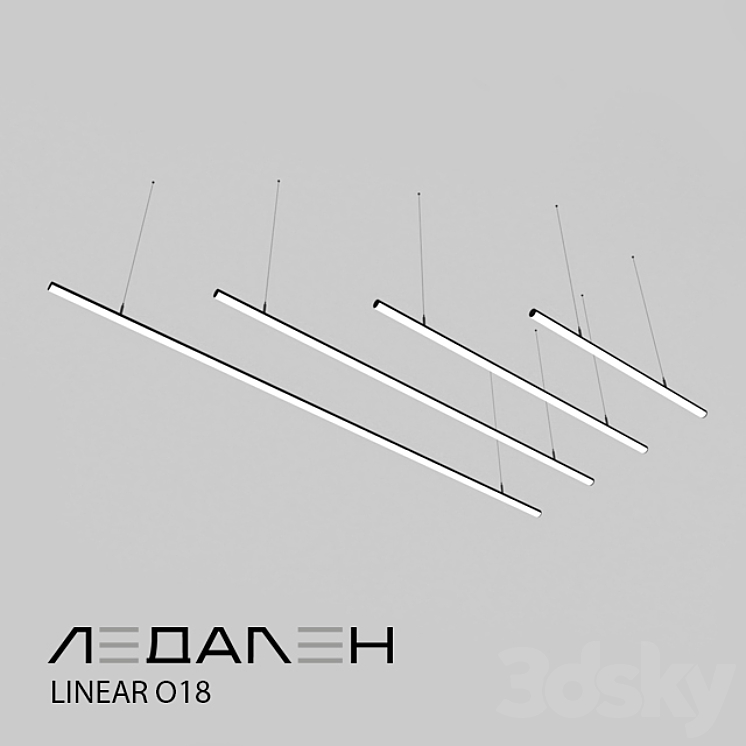 Linear cylindrical light LINEAR O18 / LEDALEN - Pendant light - 3D model