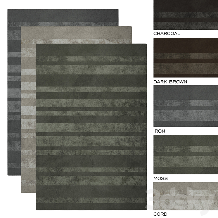 MINOTTI DIBBETS BARCODE rectangular rug - Carpets - 3D model