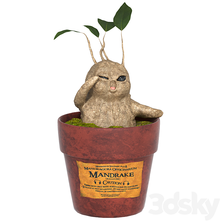 Mandrake root from the Harry Potter - Creature - 3D model