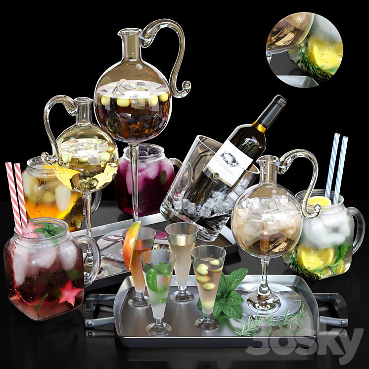 Cocktail set. Lemonade - Food and drinks - 3D model