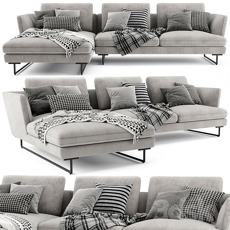Bonaldo lars chaise longue sofa - Sofa - 3D model