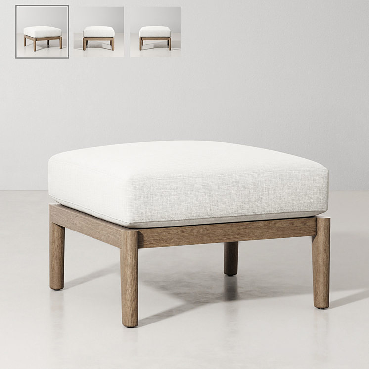 RH / MALTA TEAK OTTOMAN - Other soft seating - 3D model