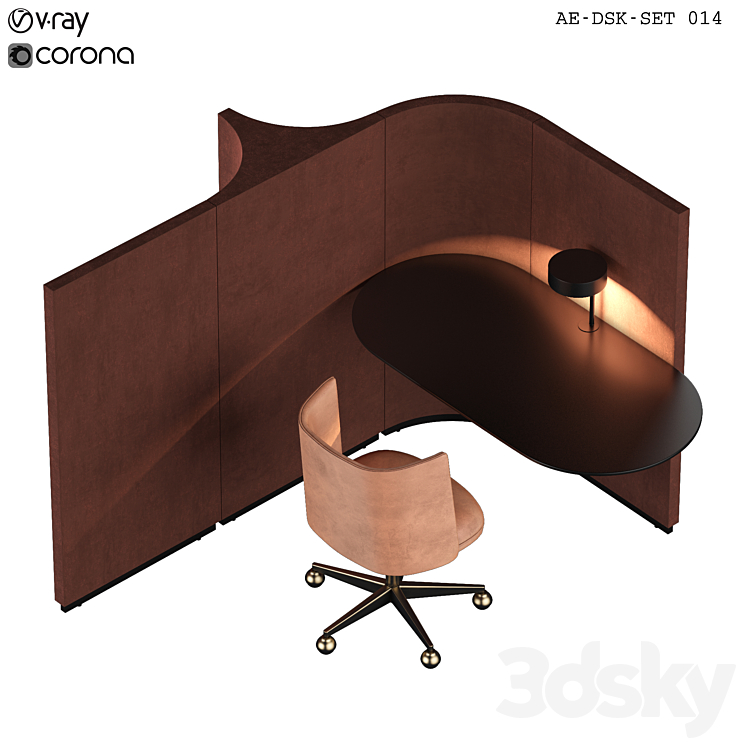AE-DSK-SET 014 - Office furniture - 3D model