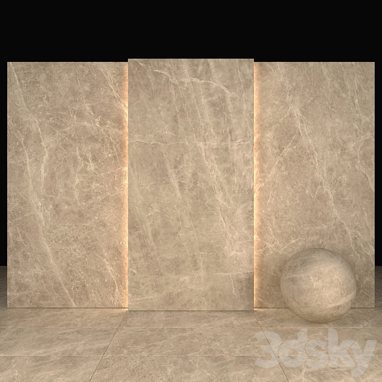 Beautiful sable marble - Stone - 3D model