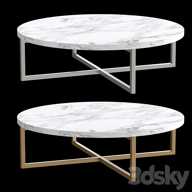 RH Modern Torano round coffee table - Table - 3D model