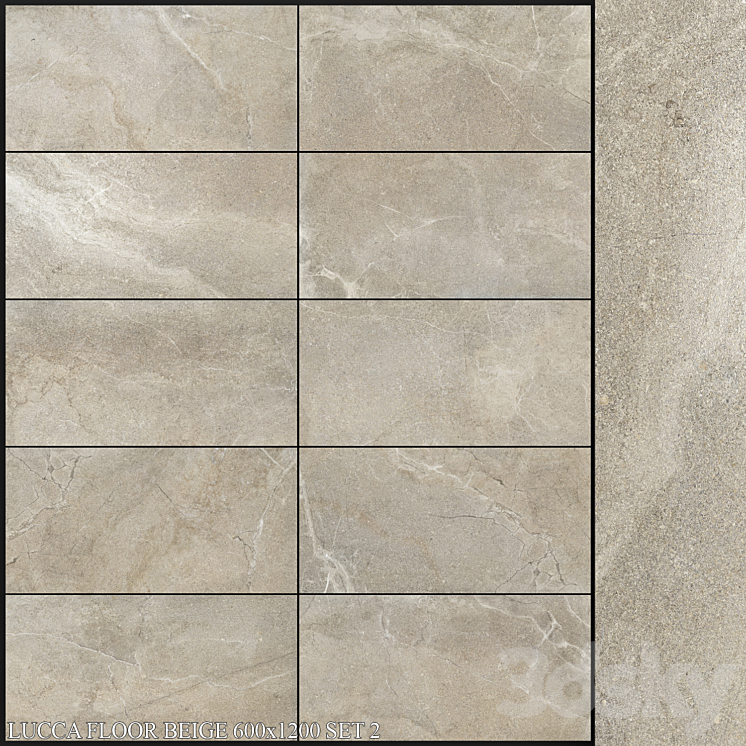 Peronda Lucca Floor Beige 600x1200 Set 2 - Tile - 3D model