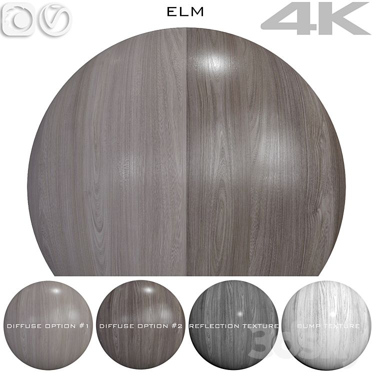 Seamless texture - Elm 4 - Wood - 3D model