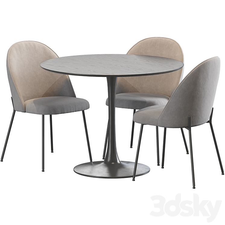 Jysk Dybvad Ringsted - Table + Chair - 3D model