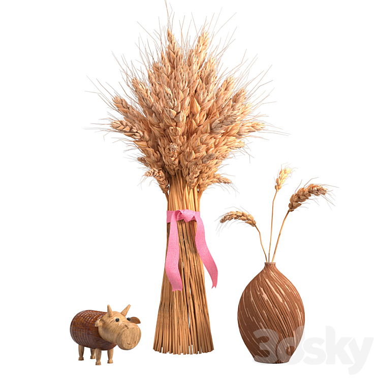 Wheat - Decorative set - 3D model