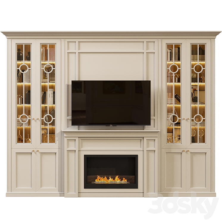 Neoclassical TV wall 003 - TV Wall - 3D model