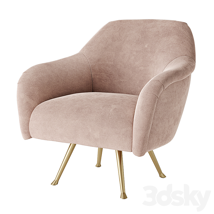 Mecox Dayle Rose Quartz Swivel chair - Arm chair - 3D model