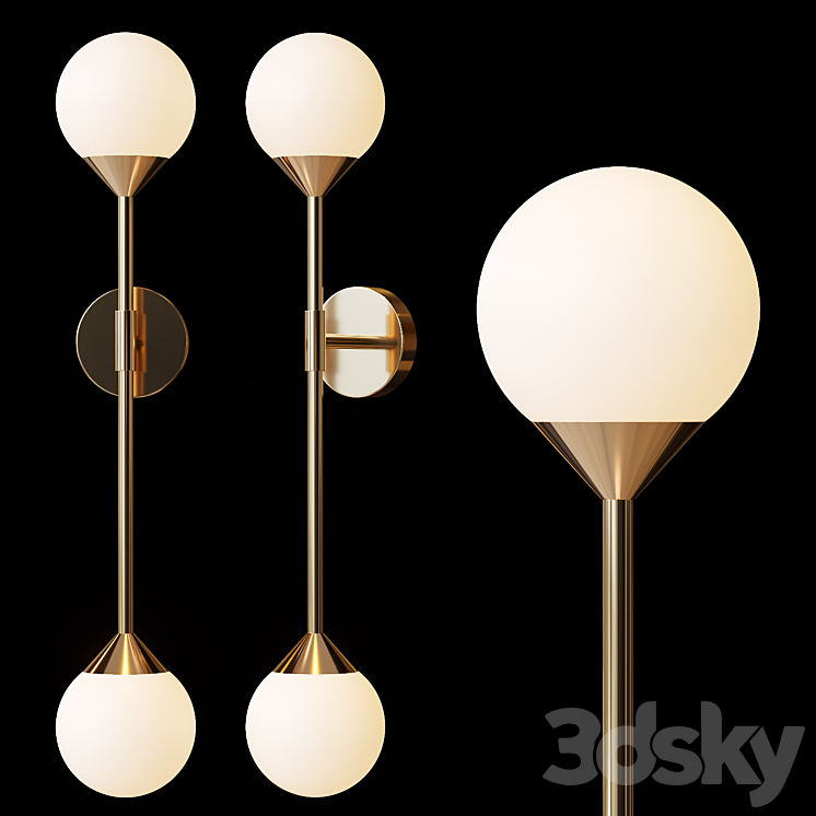 Faye wall light wide - Wall light - 3D model