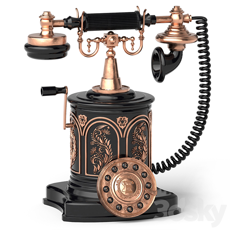 Phone Vintage Decorative Telephones Black - Phones - 3D model