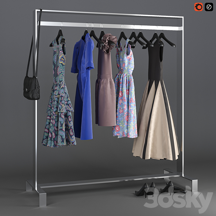 set of dresses 1 - Сlothes and Footwear - 3D model