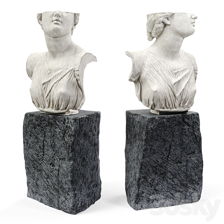 Nioba bust pedestal - Sculpture - 3D model