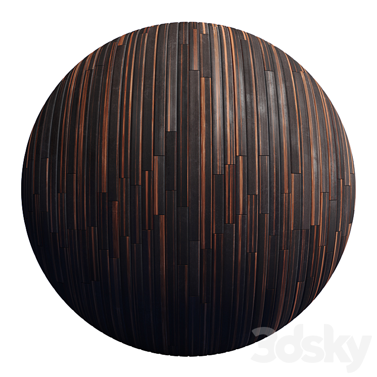 Striped Wood + Light Panels T / PBR 4K / 2 Mats - Wood - 3D model