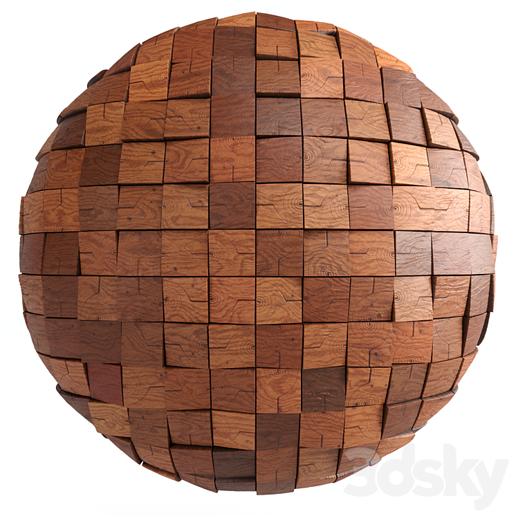 Wooden Wall Decor Material 7- Pbr By Sbsar File - Wood - 3D model