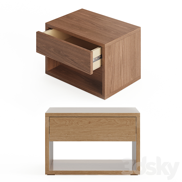 Cube - Low Bedside Drawer Table - Sideboard & Chest of drawer - 3D model