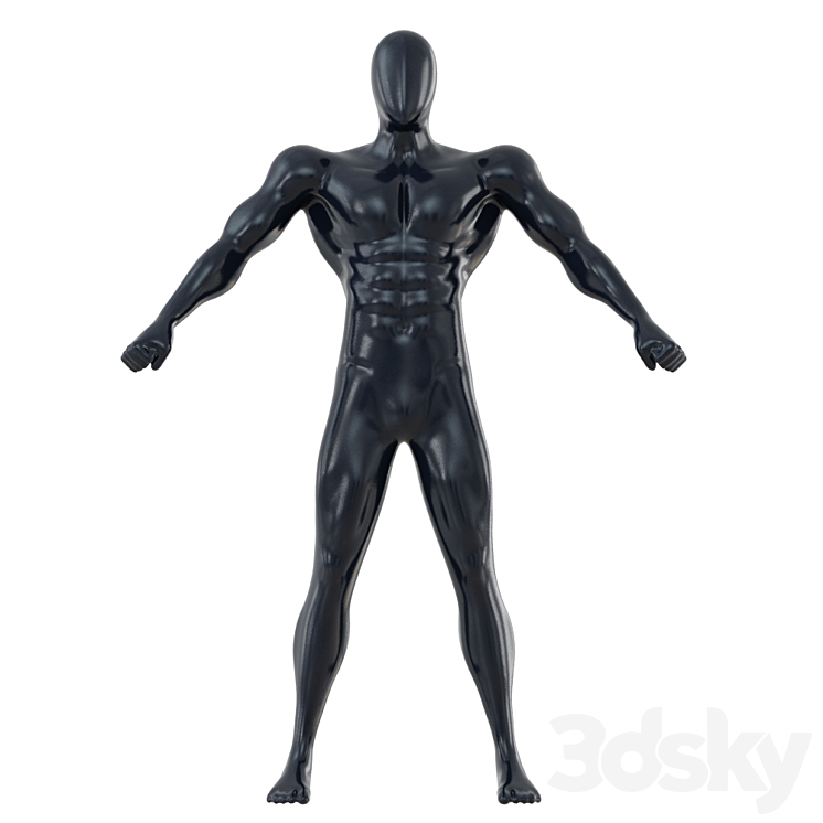 Fitness mannequin with big muscles posing 147 - Shop - 3D model