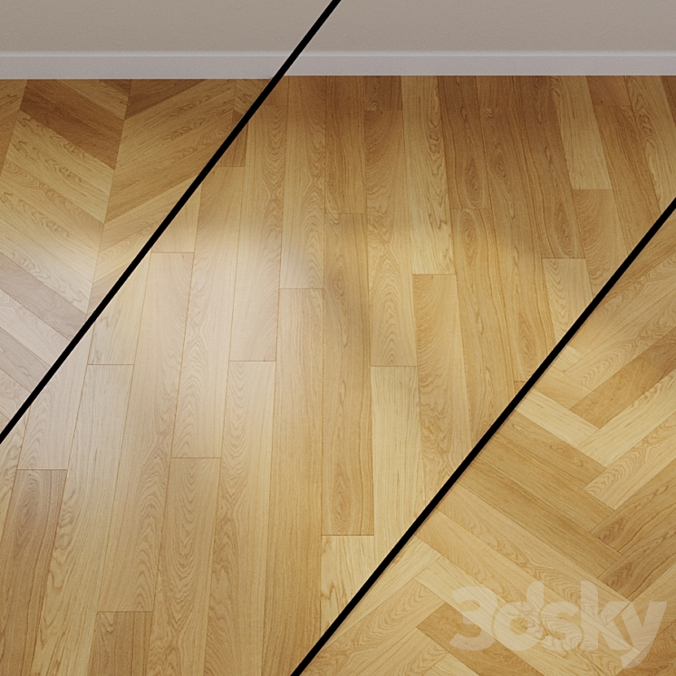 Parquet board Haro 4000 Oak Exclusive 524680 - Wood - 3D model