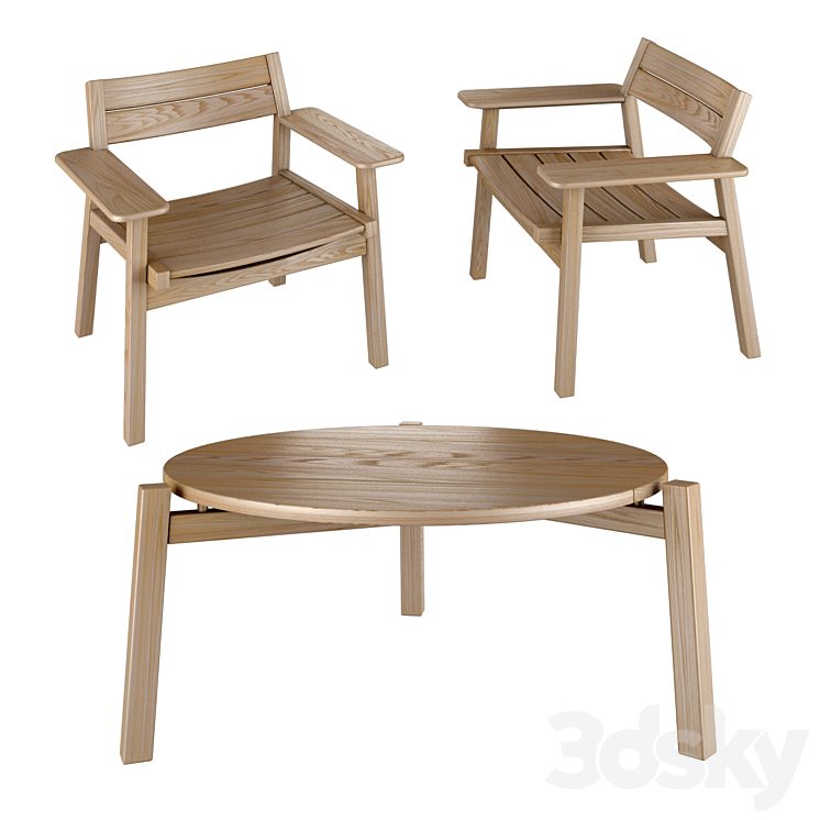 Djuro - Table + Chair - 3D model