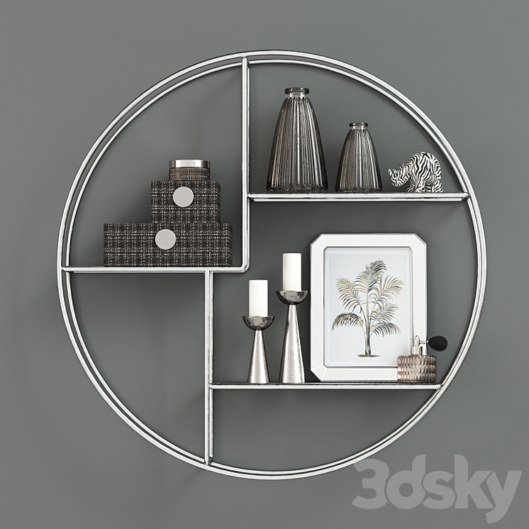 Salvage Wire Shelf - Decorative set - 3D model