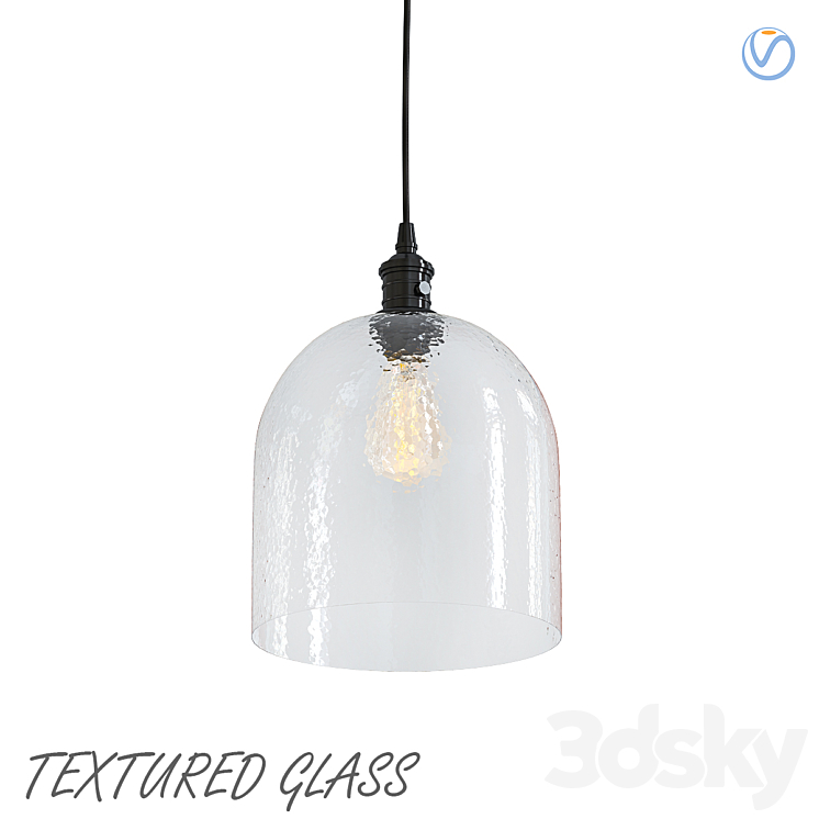 Textured glass - Pendant light - 3D model