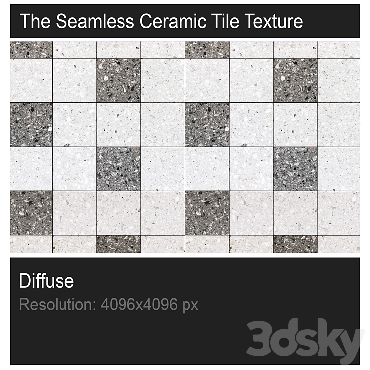 The seamless ceramic tile texture - Floor coverings - 3D model