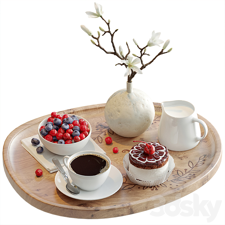 Coffee set - Food and drinks - 3D model
