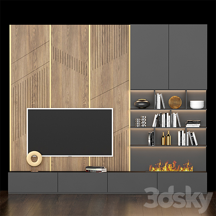 tv_stand_062 - TV Wall - 3D model