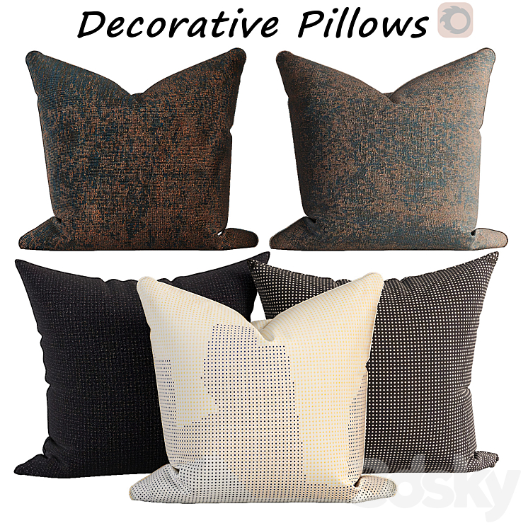 Decorative pillows set 604 - Pillows - 3D model