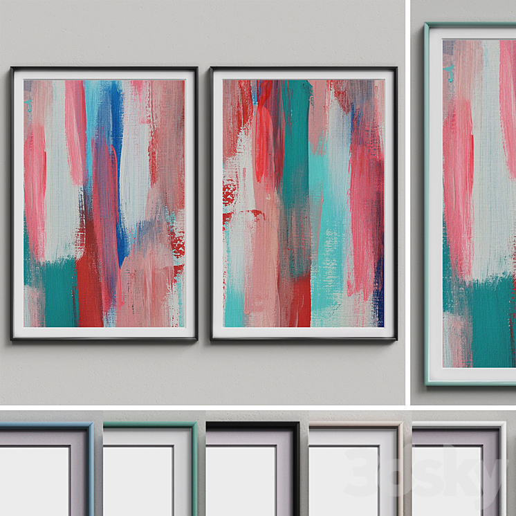 Nice Picture Frames Set 208 - Frame - 3D model