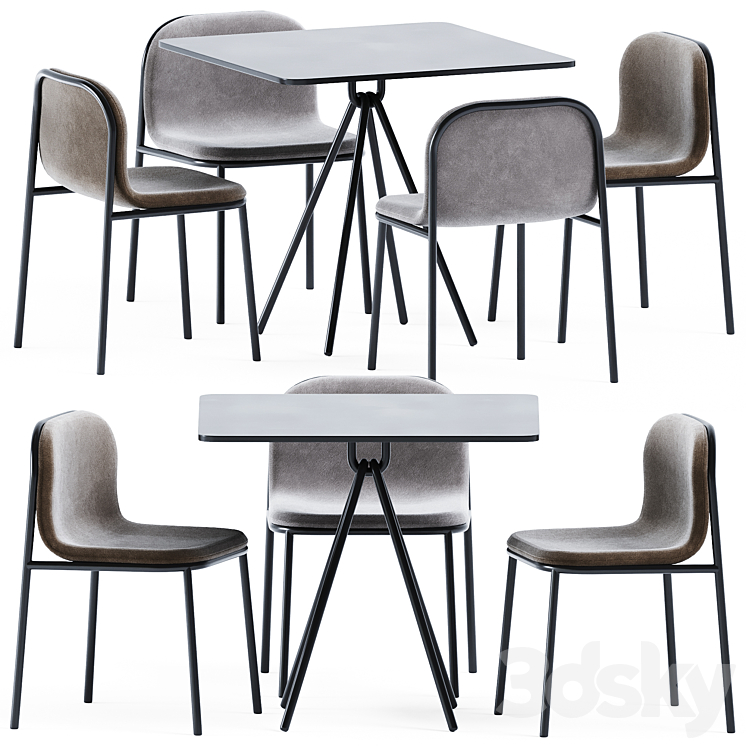 Piper Cafe Table Square 800 by DesignByThem & Shell Chair by Annud ...