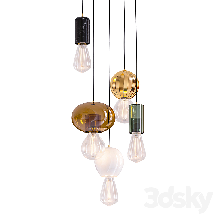 Metropolis Multiport Chandelier - Pendant light - 3D model