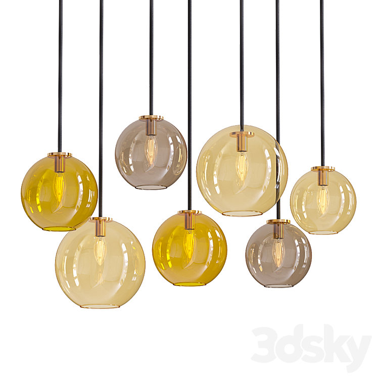 Multiport chandelier - Pendant light - 3D model