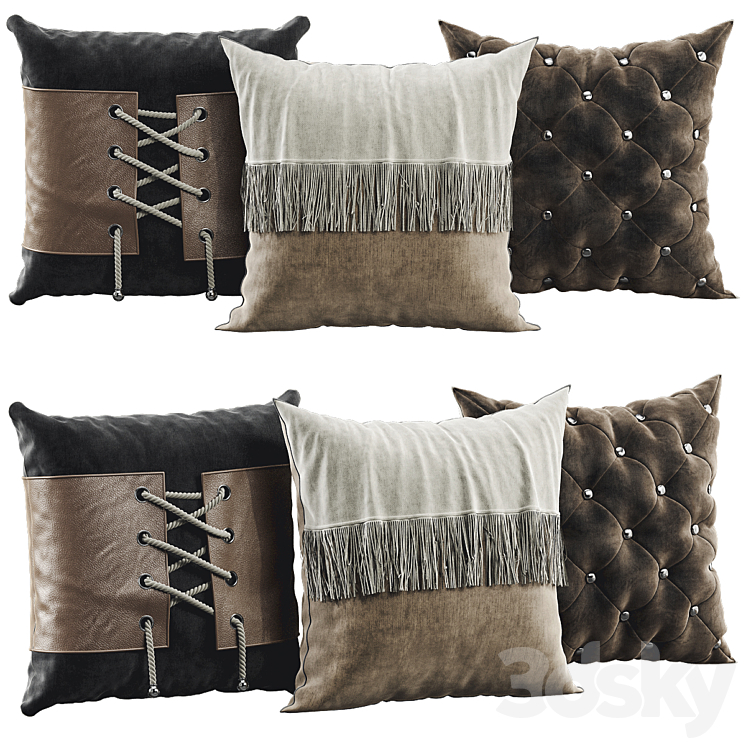 Decorative pillows 3 - Pillows - 3D model